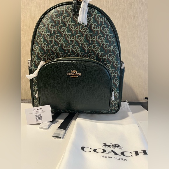 Coach | Bags | Coach Monogram Print City Backpack Green | Poshmark